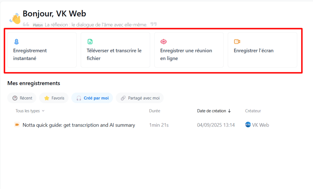 Notta AI : transcrivez, résumez et analysez vos réunions en un clic | VKWeb