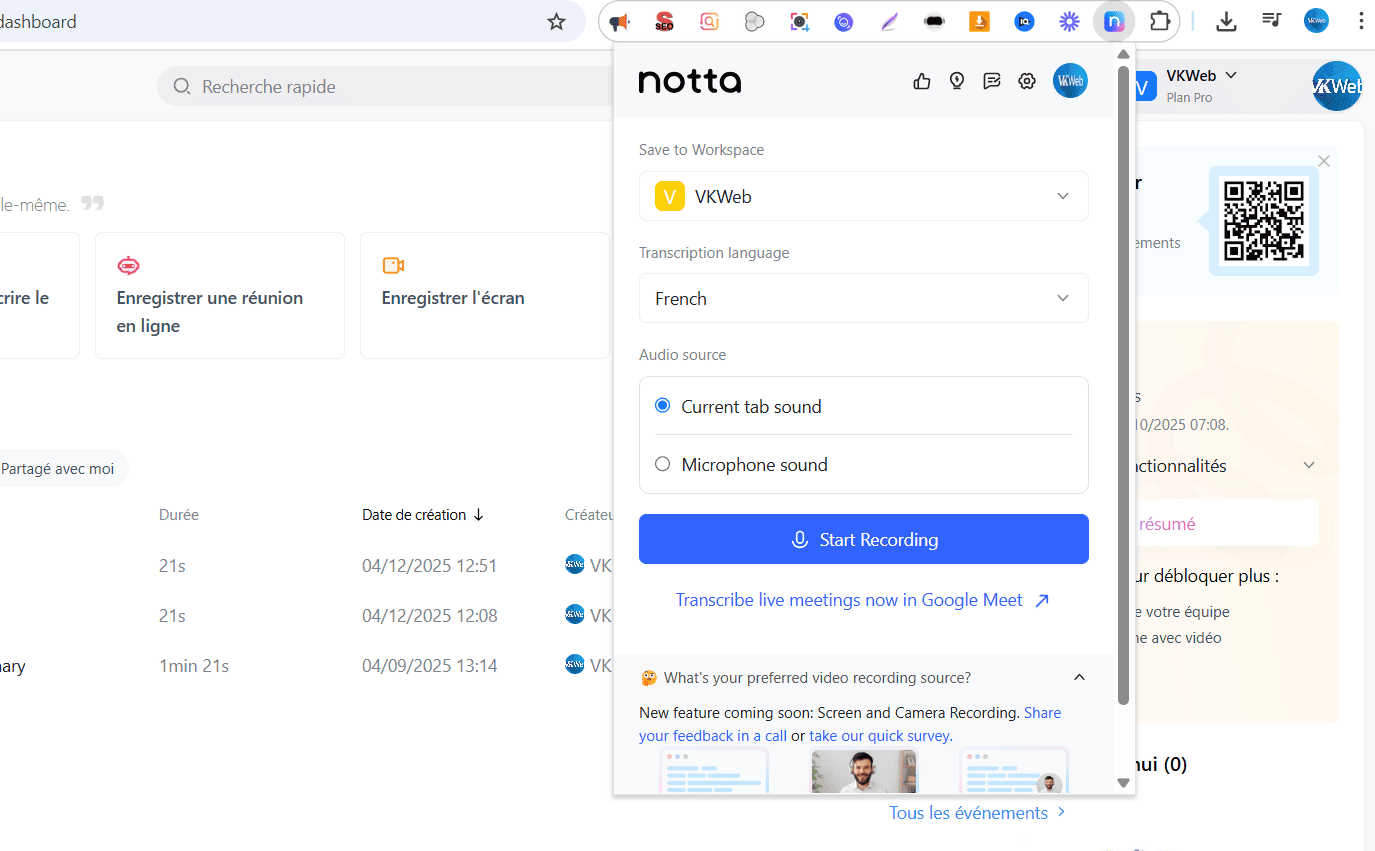 Notta AI : transcrivez, résumez et analysez vos réunions en un clic | VKWeb